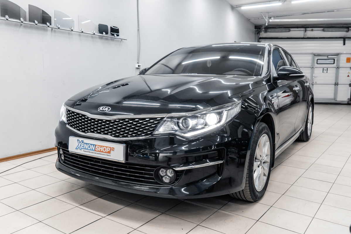 Установка светодиодов в фары КИА Оптима 4 (KIA Optima IV) + полировка ...